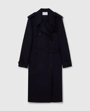 Stella McCartney Double-breasted Wool Trench Coat - Ink
