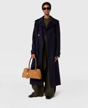 Stella McCartney Double-breasted Wool Trench Coat - Ink