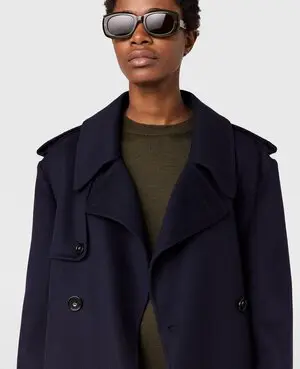 Stella McCartney Double-breasted Wool Trench Coat - Ink