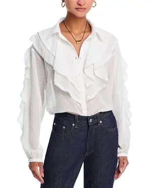 Women's Long-Sleeve Ruffled Blouses