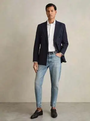 REISS Mayfair Cotton Cutaway Collar Stripe Shirt