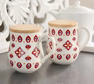 AARTI SEQUEIRA As Is Set Of 2-18oz Ceramic Mugs - One-color