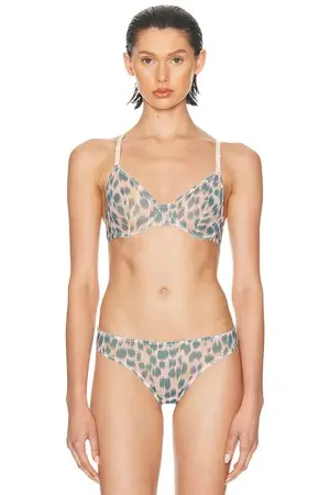 ERES Nature Bra In Dark Green,blush - Fauve Translucide