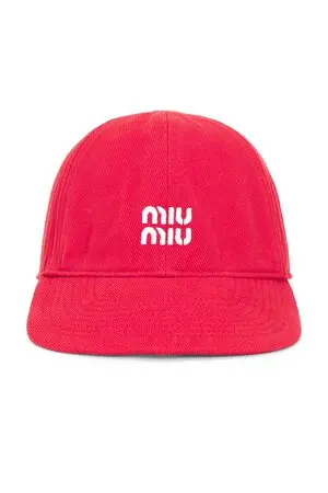 Miu Miu Denim Baseball Hat - Rosso & Tabacco