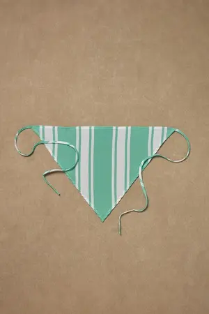 ROWEN ROSE Headscarf - White & Mint Stripes