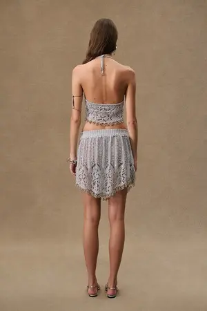 Rabanne Lurex Crochet Mini Skirt
