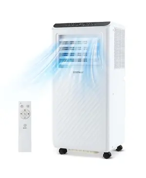 COSTWAY 8000 Btu Portable Air Conditioner 3 -in-1 Air Cooler Dehumidifier Fan 24h Timer 5000 Btu - White