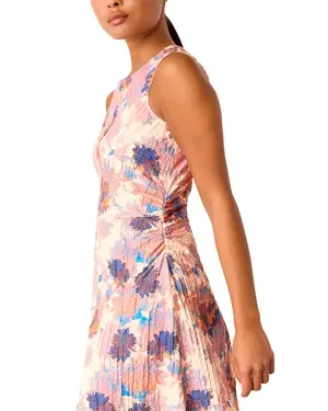 Whistles Petite Floral Textured Midi Dress - Pink/multi