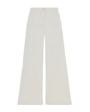 REISS Sakura Flare Patch Pocket Jeans - Ecru