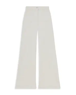 REISS Sakura Flare Patch Pocket Jeans - Ecru