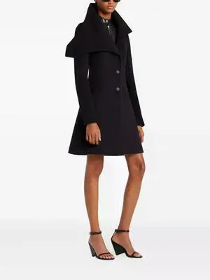 COURREGES Asymmetric-lapel Button-up Coat - Black