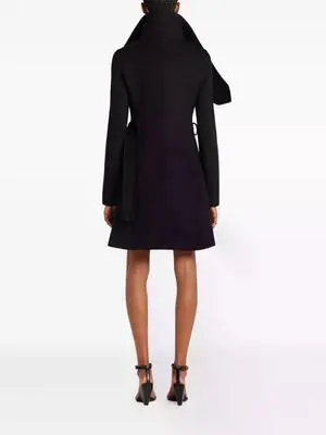 COURREGES Asymmetric-lapel Button-up Coat - Black