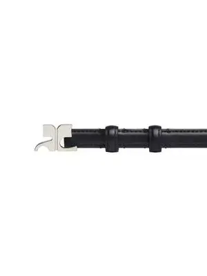 COURREGES Leather Buckle Belt - Black
