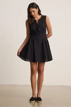 Velvet By Graham & Spencer Velvet By Graham & Spencer Ruth Eyelet Mini Dress - Black
