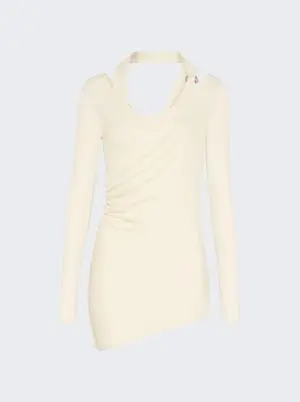 JEAN PAUL GAULTIER Twisted Layered Top With Piercing Detail - White