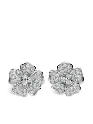 LEO PIZZO 18kt White Gold Flora Diamond Earrings - Silver