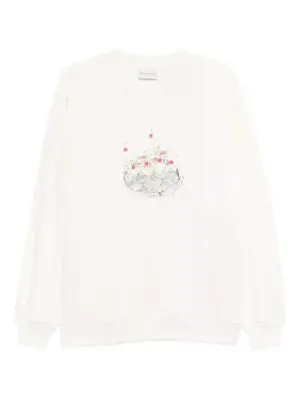 Drole De Monsieur Cocktail-print Sweatshirt - Neutrals