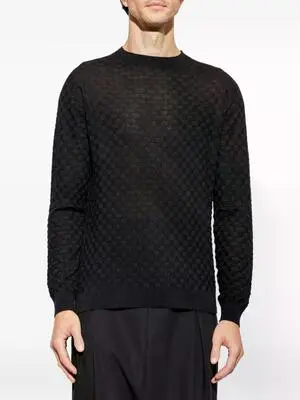 Giorgio Armani Textured Knit Sweater - Black