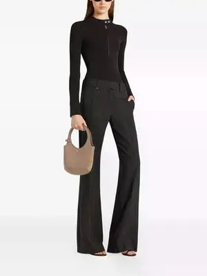 COURREGES Leather Shoulder Bag With Rounded Handle - Brown