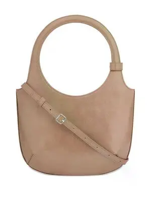 COURREGES Leather Shoulder Bag With Rounded Handle - Brown