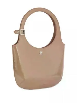 COURREGES Leather Shoulder Bag With Rounded Handle - Brown