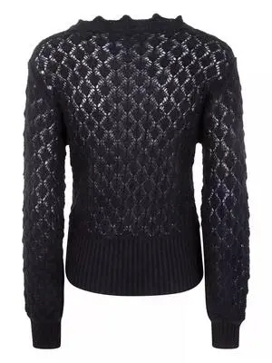 Blumarine Open-knit Geometric Pattern Sweater