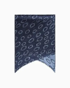 Giorgio Armani Pleated Silk-blend Scarf - Blue