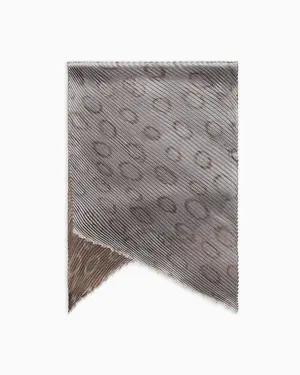 Giorgio Armani Pleated Silk-blend Scarf - Grey