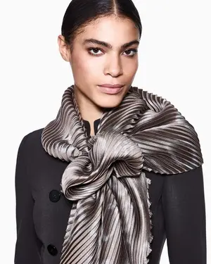 Giorgio Armani Pleated Silk-blend Scarf