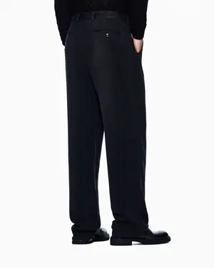 Giorgio Armani Canneté Cupro Flat-front Trousers