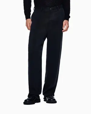 Giorgio Armani Canneté Cupro Flat-front Trousers