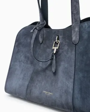 Giorgio Armani Large Suede Tote - Grey