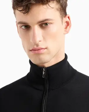 Giorgio Armani Virgin Wool Mock Neck Jumper