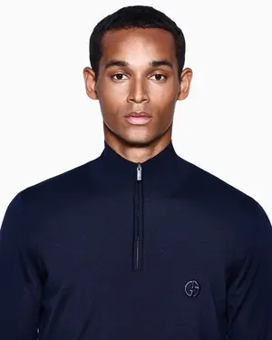 Giorgio Armani Virgin Wool Mock Neck Jumper
