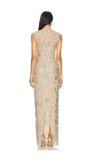 BRONX AND BRONCO Violet Metallic Maxi Dress