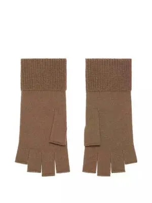 COURREGES Ribbed Fingerless Gloves - Brown
