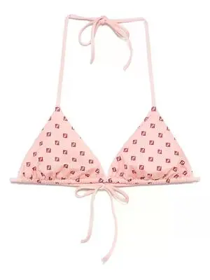 Fendi Logo-print Triangle Bikini Top - Pink