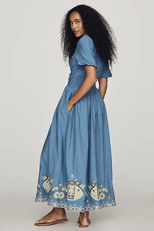 Anthropologie Katerina Embroidered Maxi Dress