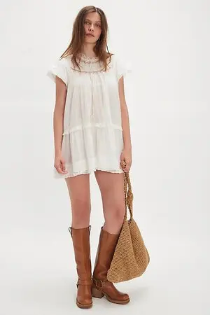 Free People Clarise Mini Dress - Clean Ivory