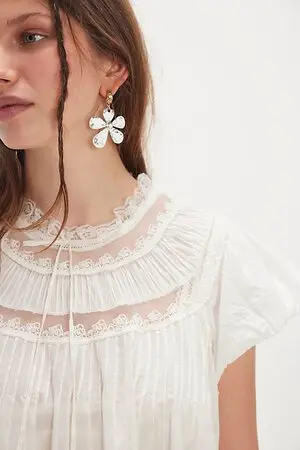 Free People Clarise Mini Dress - Clean Ivory
