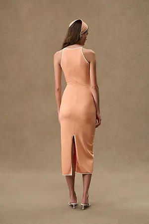 ROWEN ROSE Sleeveless Cut-out Long Dress