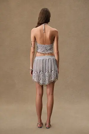Rabanne Lurex Crochet Mini Skirt