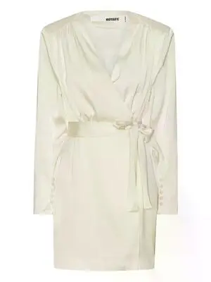 White Satin Wrap Dresses