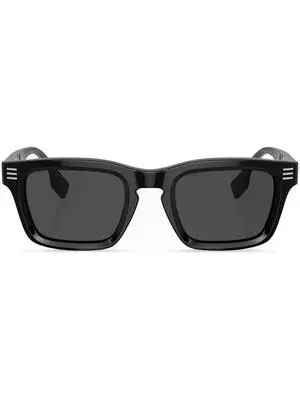 Burberry Logo-print Square-frame Sunglasses - Black