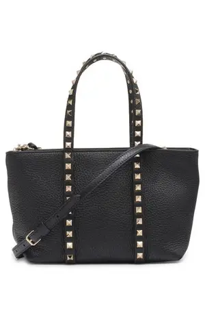 Valentino Garavani Mini Rockstud Leather Tote - Nero