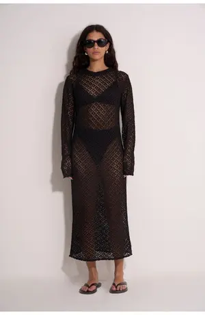GOTTEX Isabel Crochet Cover-up Dress - Black