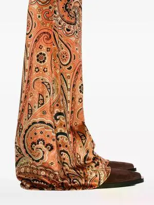 Etro Paisley-print Flared Trousers - Neutrals