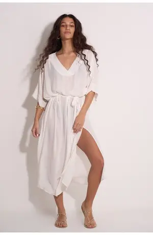 GOTTEX BEACH LIFE Solid Perfect Long Tunic Cover-up - White
