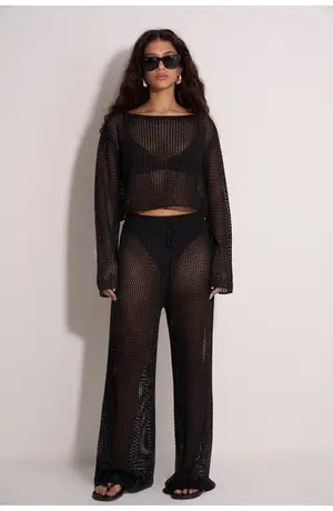 GOTTEX Crochet Beach Pants - Black