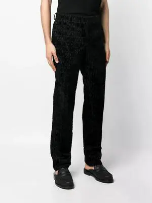 Moschino Flocked-logo Straight-leg Trousers